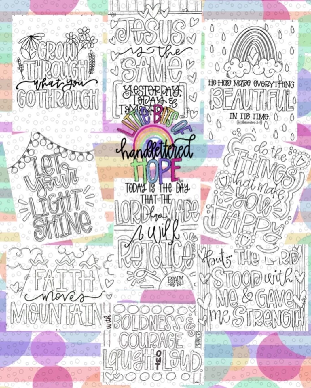 Little Bits of Hope Digital/ Printable Encouraging Coloring Book Hand ...