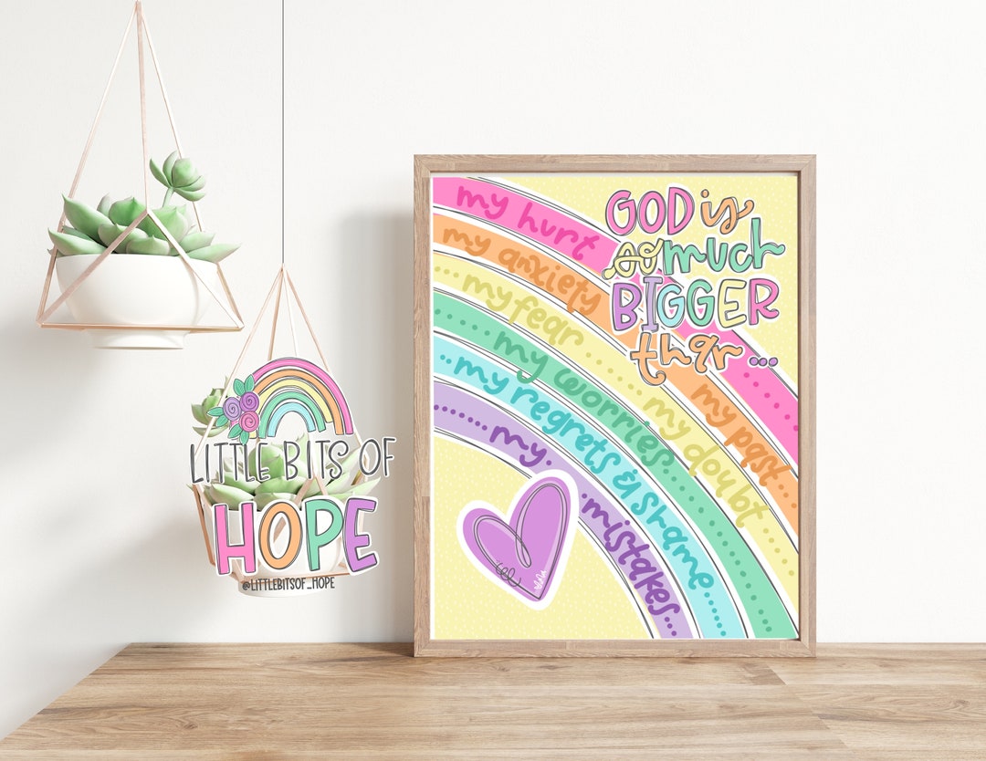 My God is Bigger Digital Print Classroom, Playroom, Office Decor ...