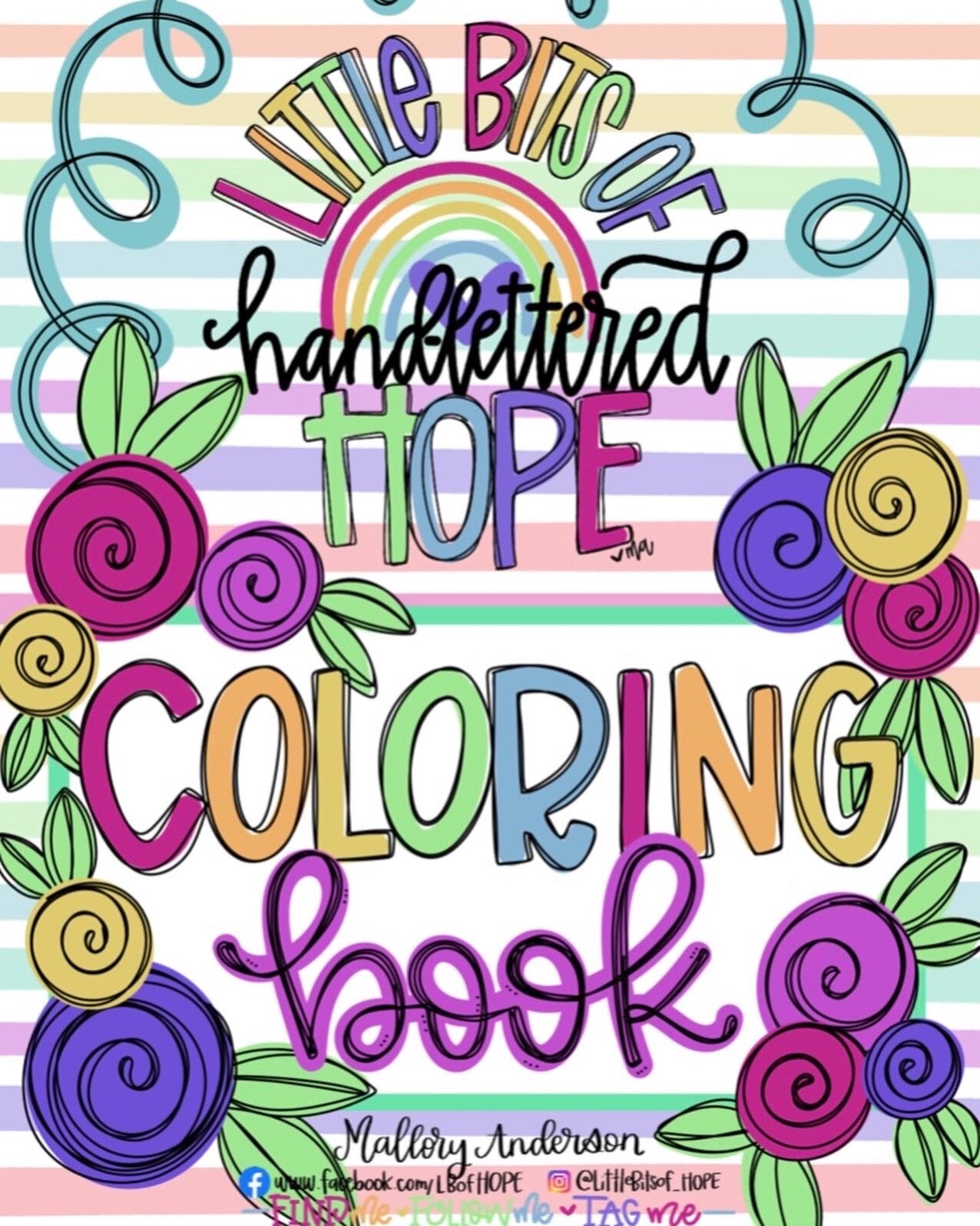 Little Bits of Hope Digital/ Printable Encouraging Coloring Book Hand ...