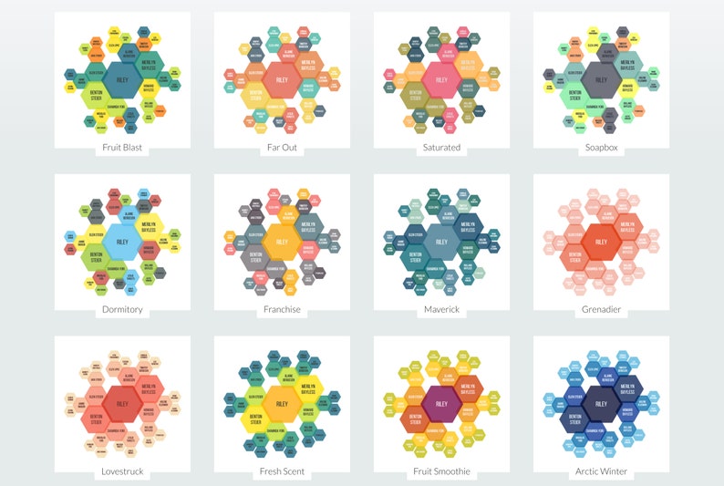 Personalized Family Tree Art - Hexagons - Etsy