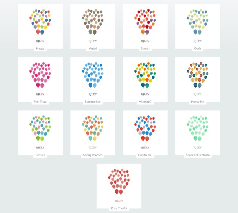 Personalized Family Tree Art - Balloons - Etsy