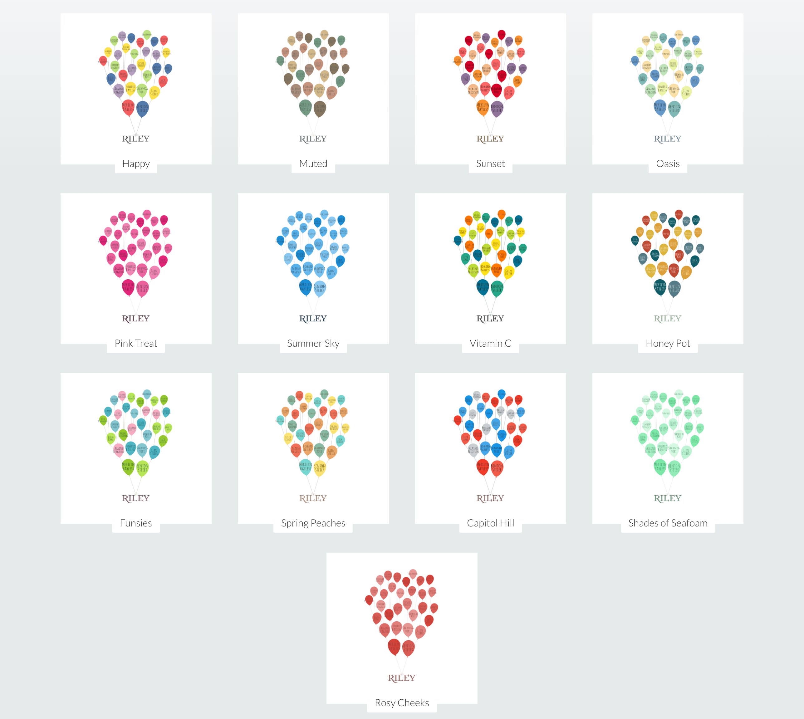 Personalized Family Tree Art - Balloons - Etsy