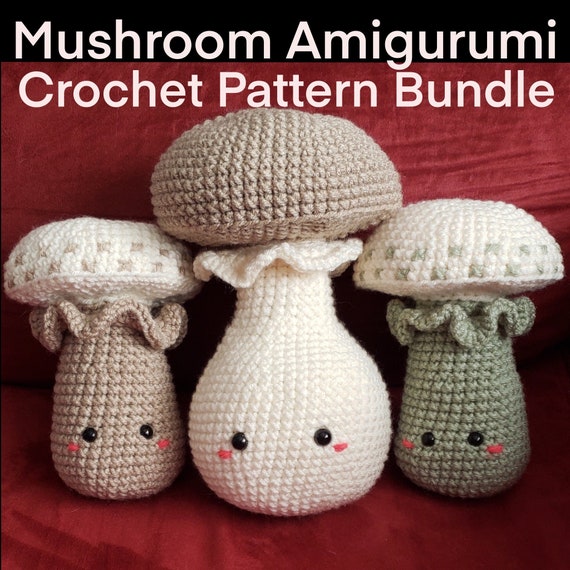 Cottagecore Frilly Mushroom Amigurumi Pattern Bundle - Etsy