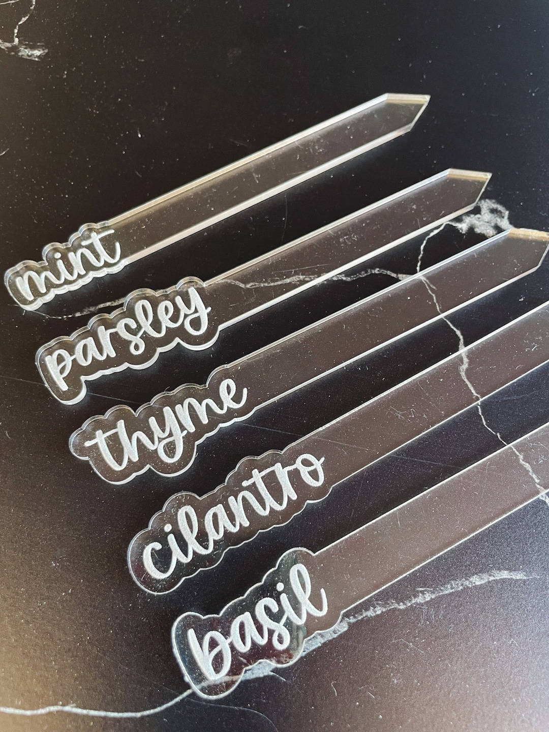 Custom Engraved Acrylic Plant Markers - Modern Herb Markers - Etsy