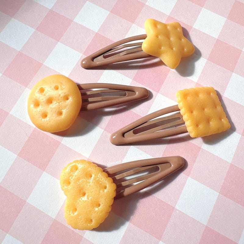 Kawaii Cookie Hair Clips - Etsy