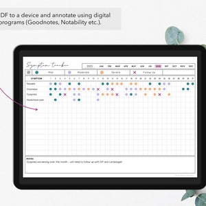 Printable and Fillable Monthly Symptom Tracker to Chart Monthly Symptom ...