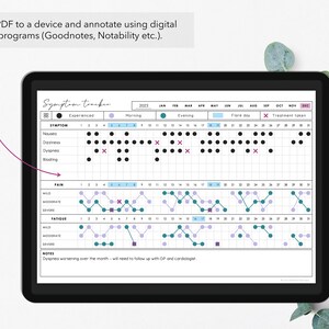 Printable and Fillable Monthly Symptom & Severity Tracker to Chart ...