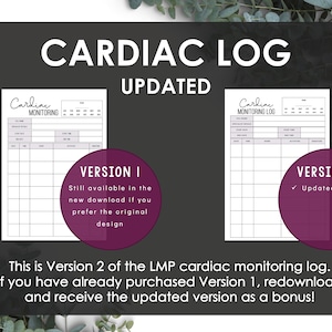 Cardiac Monitoring Log Printable | 24-hour Holter Monitor Diary or 30 ...