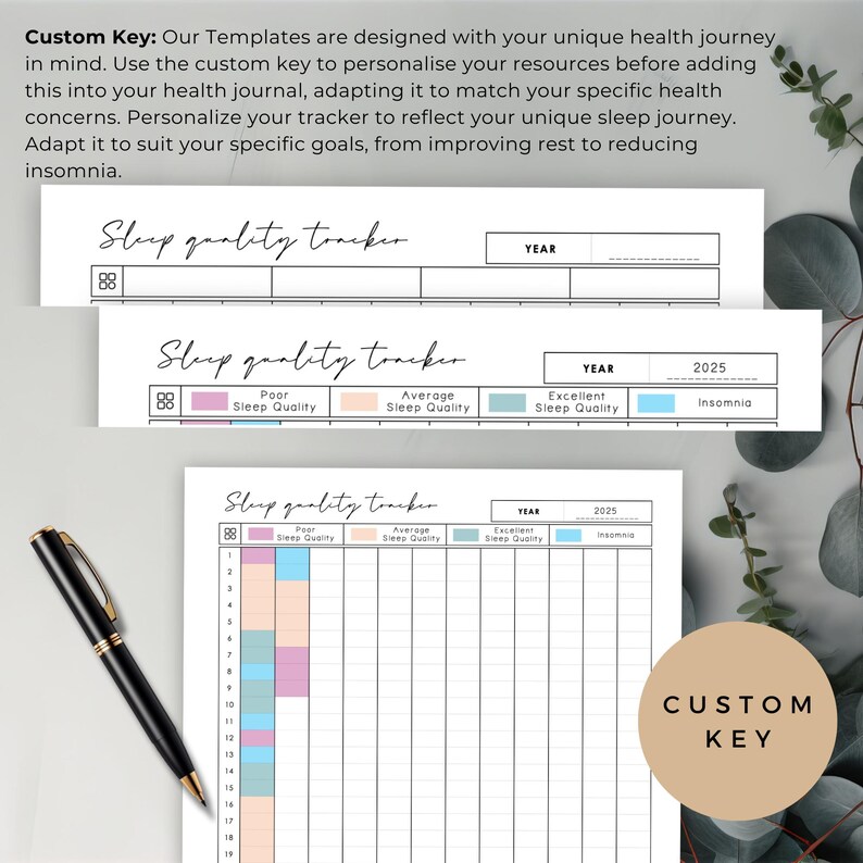 Annual Sleep Tracker Template, Habit Tracker & Health Journal for ...