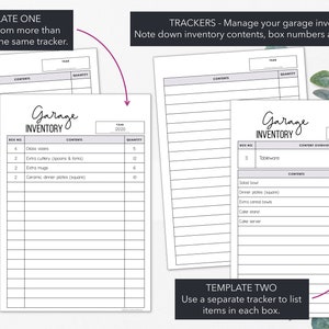 Home Inventory Trackers Printable | Garage Inventory | Home Storage ...