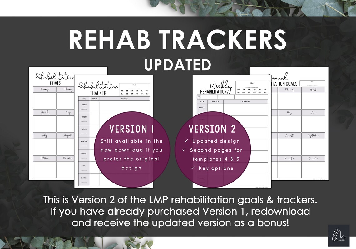 Exercise Rehabilitation Goals & Trackers | Physiotherapy Exercise ...