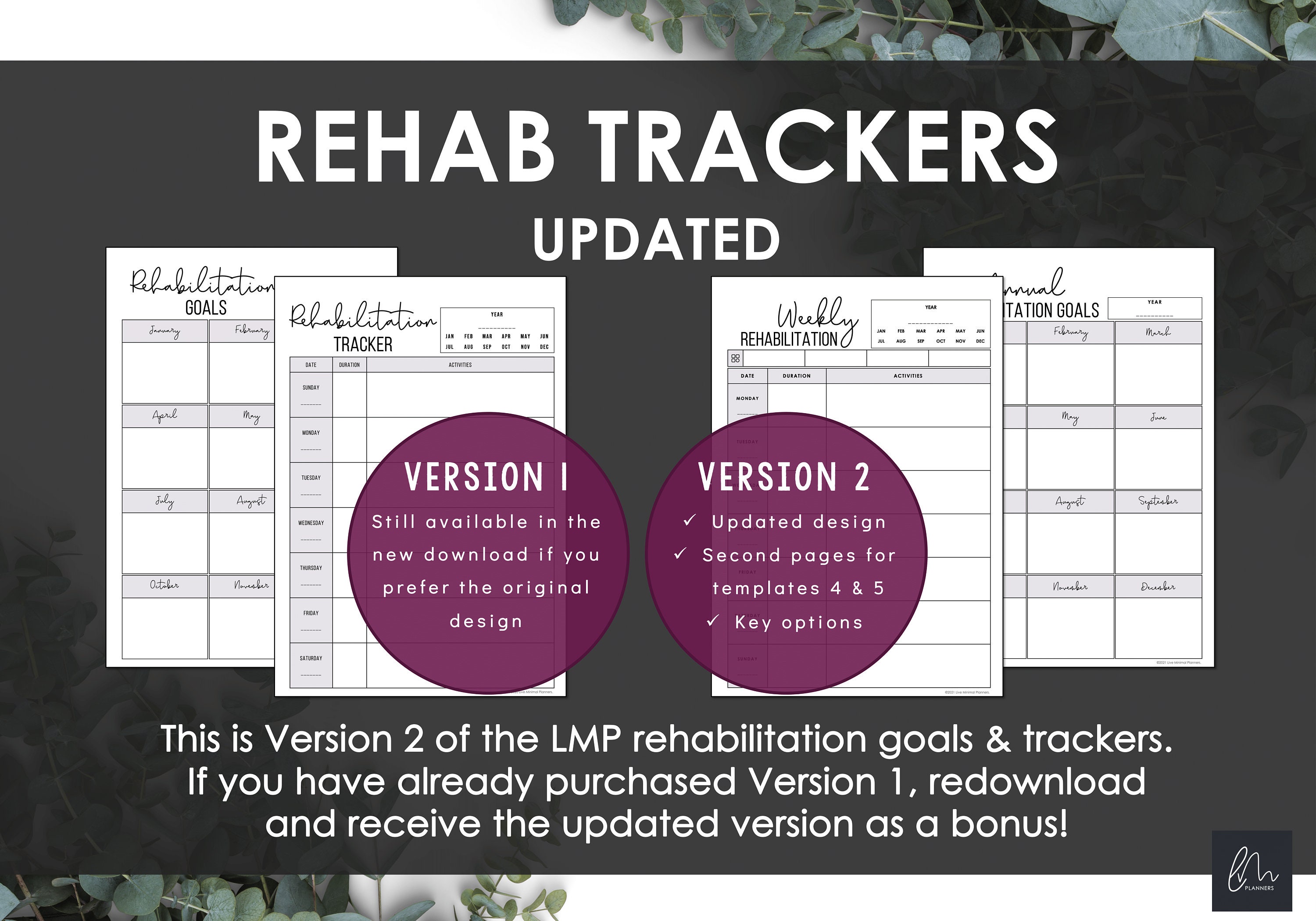 Exercise Rehabilitation Goals & Trackers | Physiotherapy Exercise ...