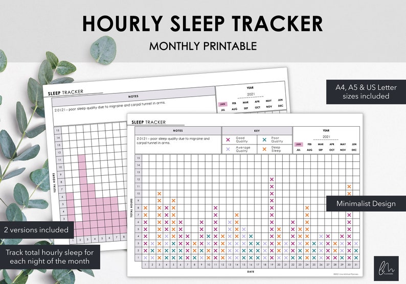 Printable Hourly Sleep Tracker | Chart the Duration of Nightly Sleep ...