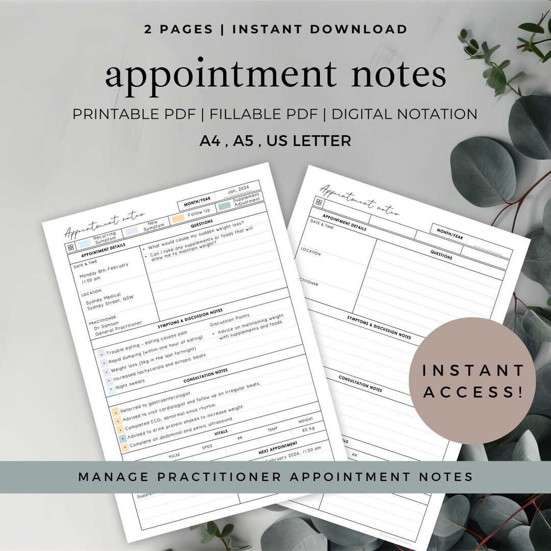 Medical Appointment Notes, Manage General Consultation Information ...