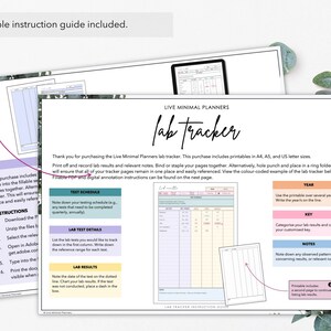 Printable and Fillable Medical Test Log or Lab Results Tracker, Chart ...
