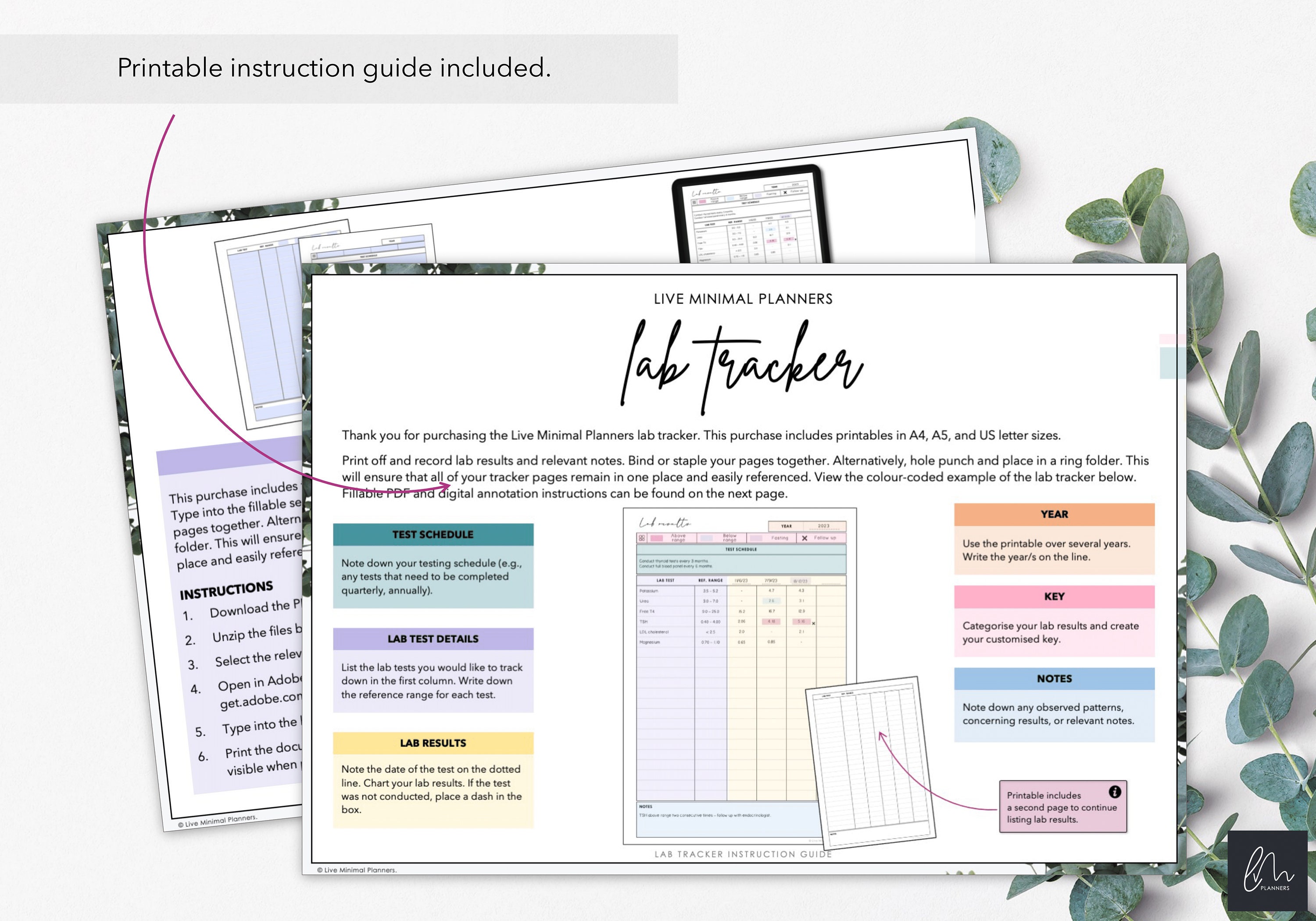 Printable and Fillable Medical Test Log or Lab Results Tracker, Chart ...