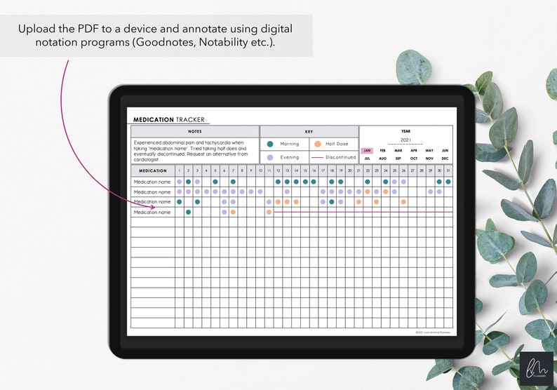 Printable and Fillable Medication Tracker to Chart Monthly - Etsy