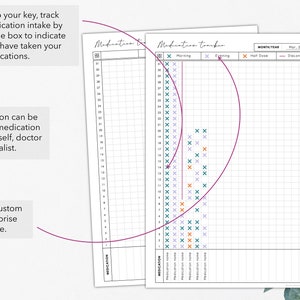 Printable Vertical Monthly Medication Tracker, Chart Monthly Medication ...