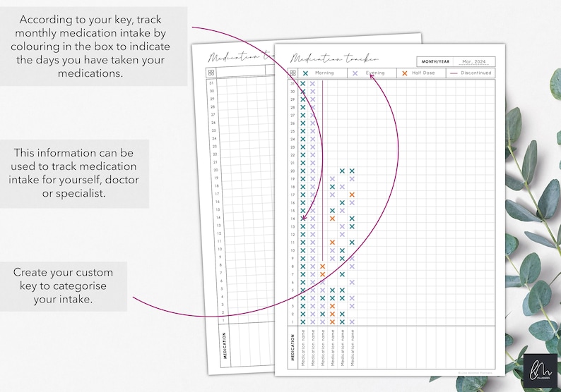 Printable Vertical Monthly Medication Tracker, Chart Monthly Medication ...