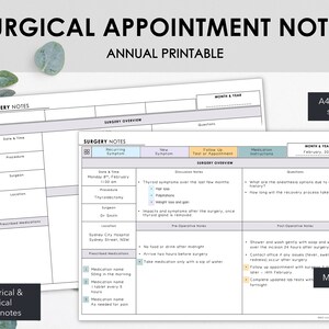 Printable Surgical Appointment Notes | Surgical Appointment Information ...