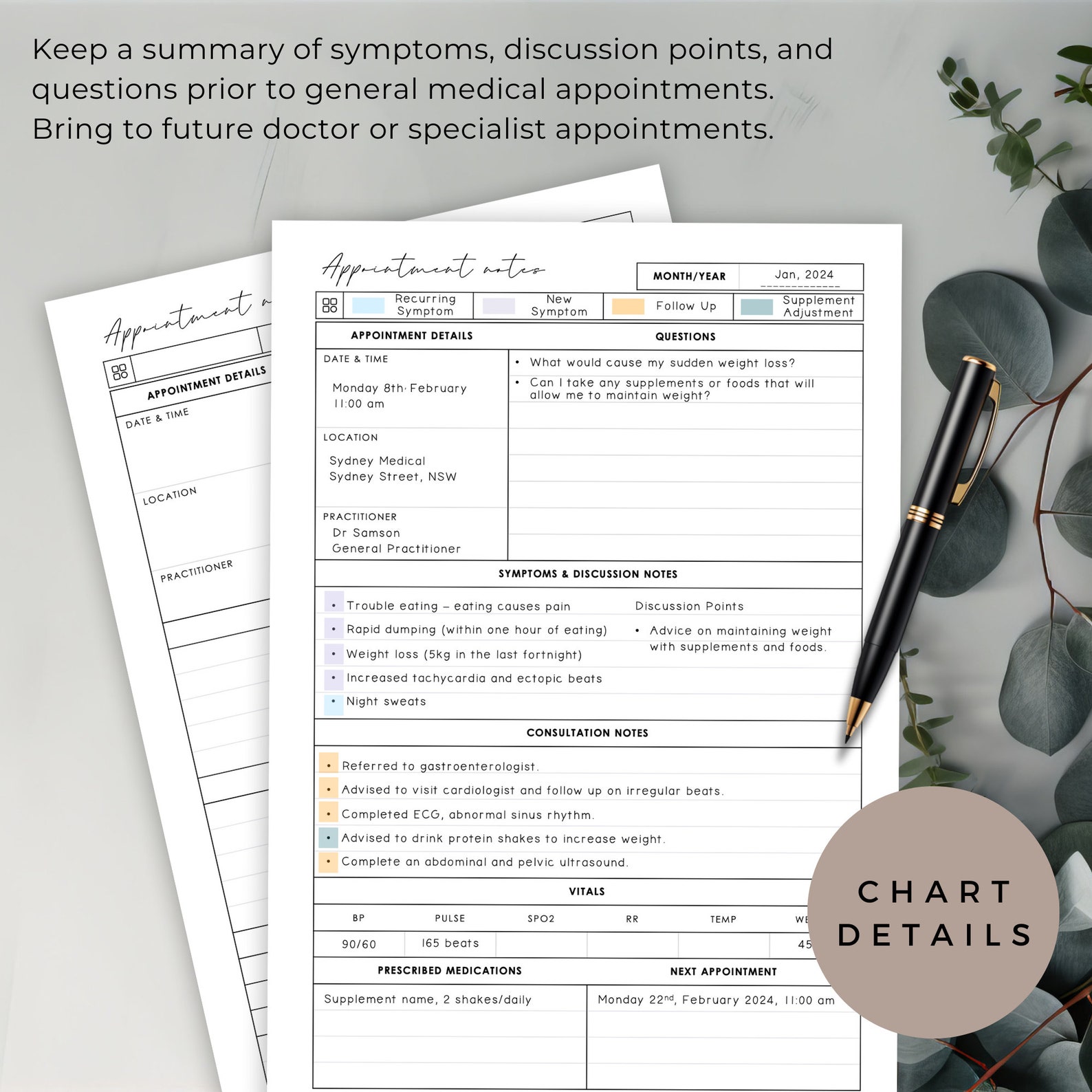 Medical Appointment Notes, Manage General Consultation Information ...