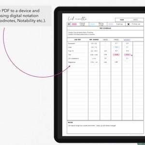 Printable and Fillable Medical Test Log or Lab Results Tracker, Chart ...