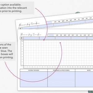 Printable and Fillable Monthly Brain Fog Severity Tracker | Track Daily ...