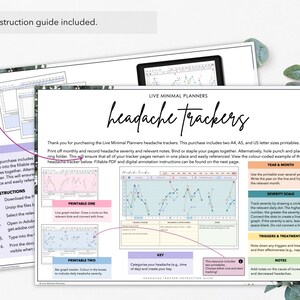 Printable and Fillable Monthly Headache Tracker | Track Daily Chronic ...