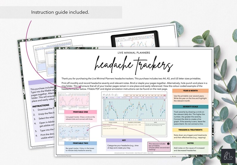 Printable and Fillable Monthly Headache Tracker Track Daily Chronic ... Printable and Fillable Monthly Headache Tracker Track Daily Chronic ...