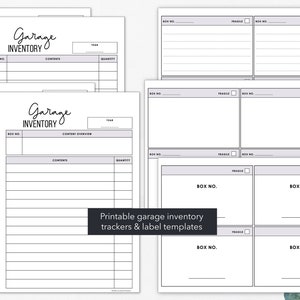 Home Inventory Trackers Printable | Garage Inventory | Home Storage ...