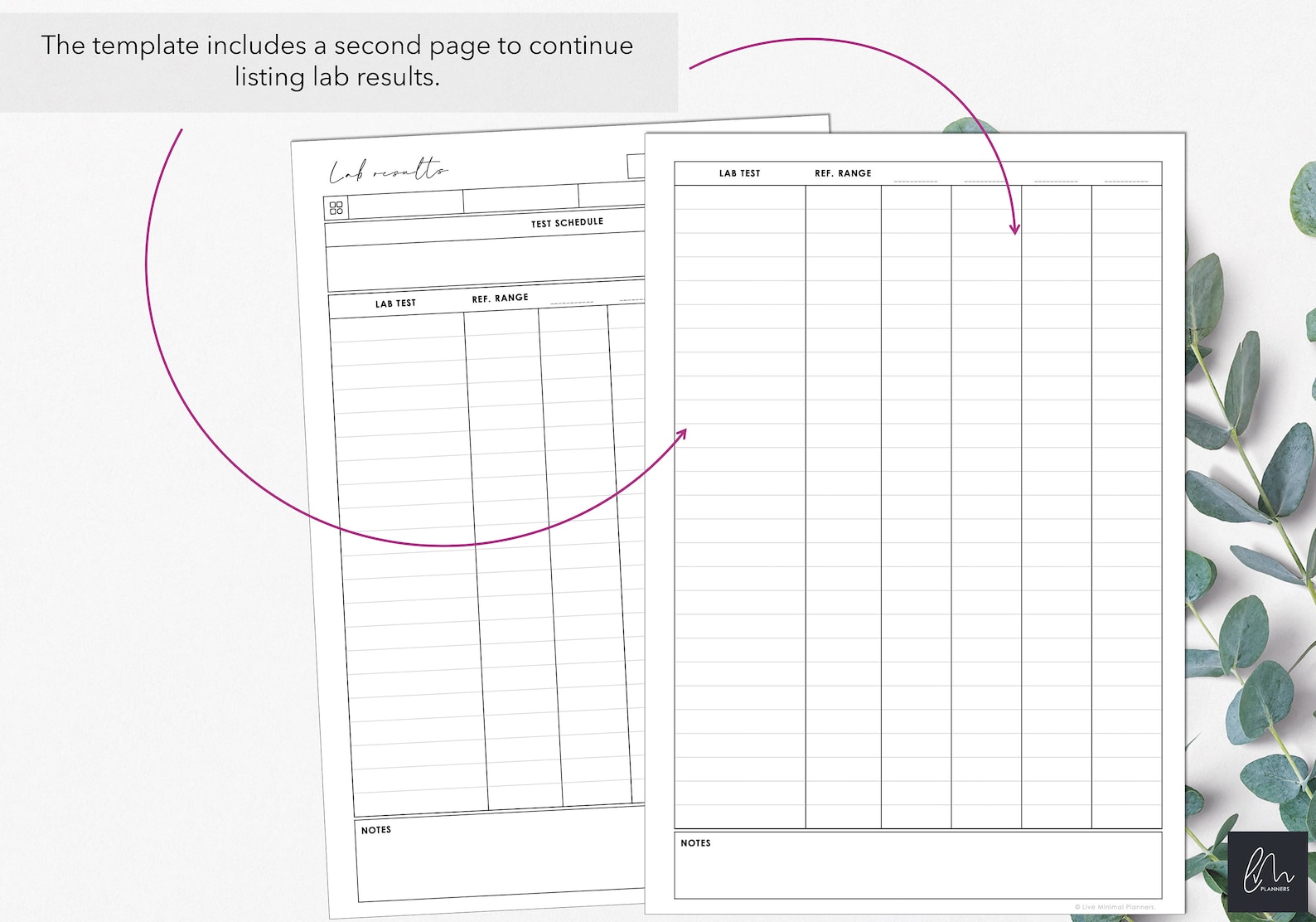 Printable and Fillable Medical Test Log or Lab Results Tracker, Chart ...