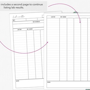 Printable and Fillable Medical Test Log or Lab Results Tracker, Chart ...