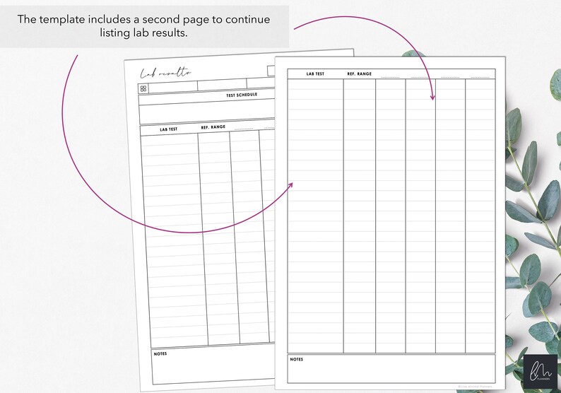Printable and Fillable Medical Test Log or Lab Results Tracker, Chart ...