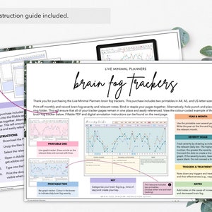 Printable and Fillable Monthly Brain Fog Severity Tracker | Track Daily ...