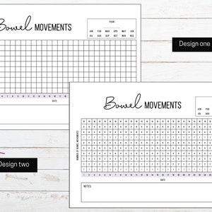 Monthly Bowel Movement Trackers Printable Chronic | Etsy