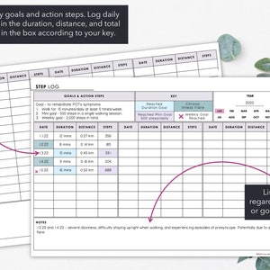 Monthly Step Chart | Log Daily Steps & Track Fitness or Rehabilitation ...