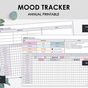 Printable Annual Mood Tracker | Track Daily Mood & Monitor Causes of ...