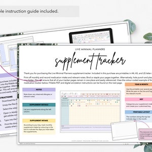 Printable and Fillable Monthly Supplement Tracker | Chart & Manage ...