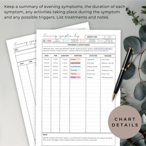 Printable and Fillable Evening Symptom Journal to Chart Evening ...