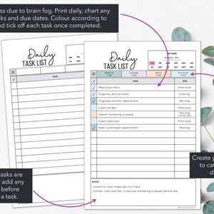 Printable Daily Task List | Track Daily Tasks & Productivity | Manage ...
