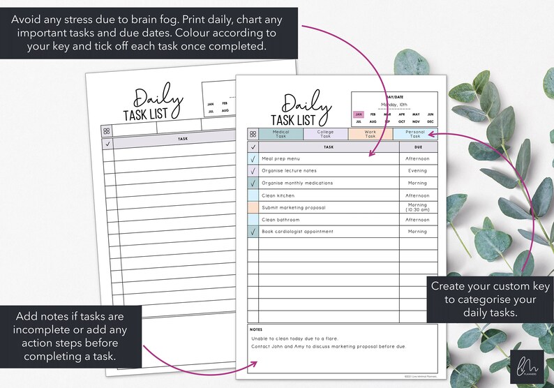 Printable Daily Task List Track Daily Tasks & Productivity - Etsy