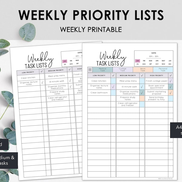 Weekly Task List Printable - Etsy