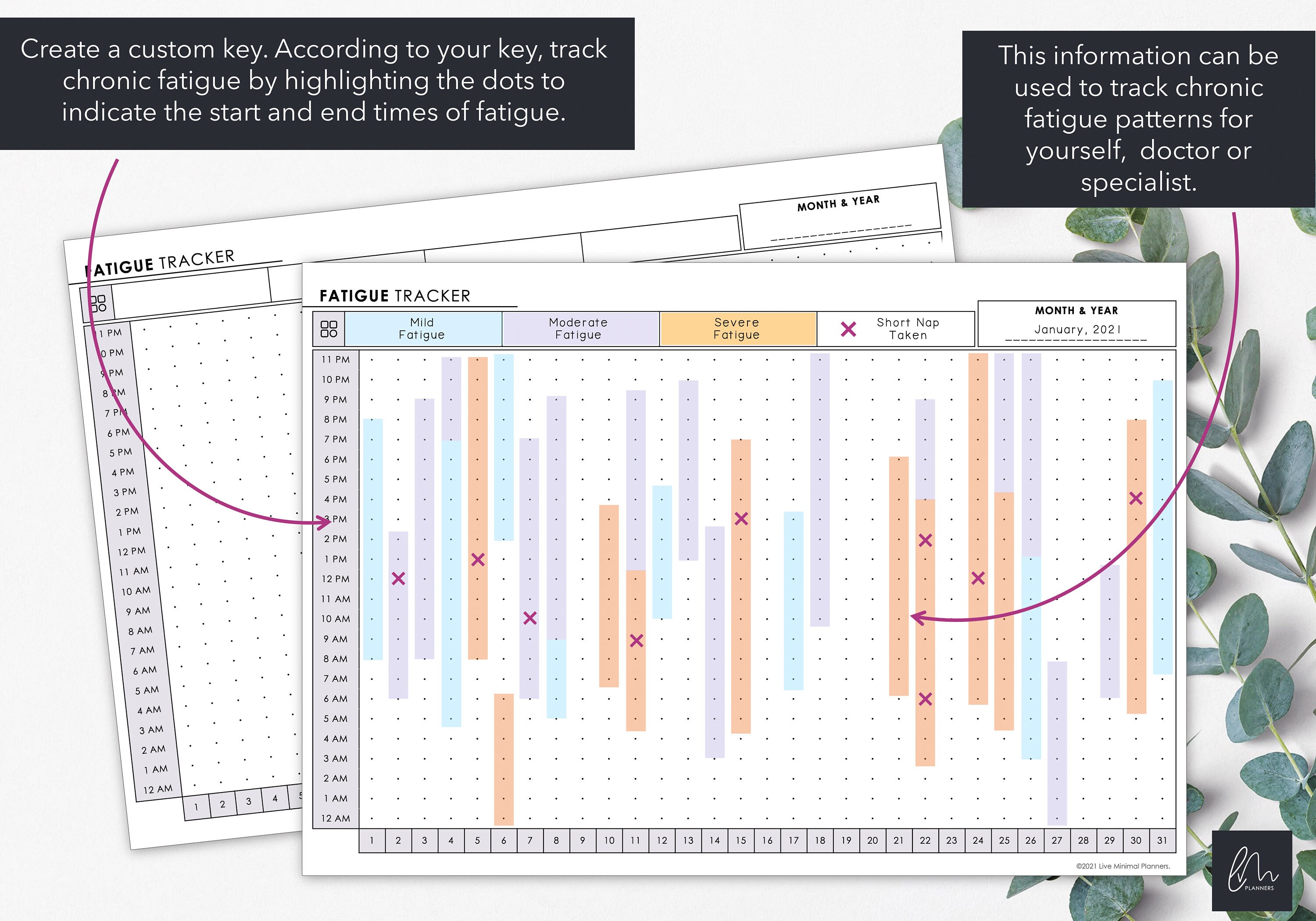 Chronic Fatigue Duration Tracker Monthly Printable Track - Etsy