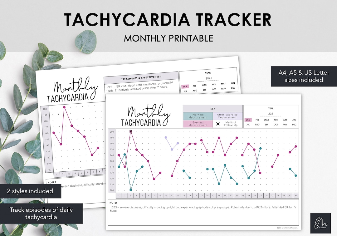 Tachycardia Tracker | Chart Daily Episodes of Tachycardia Heart Rates ...