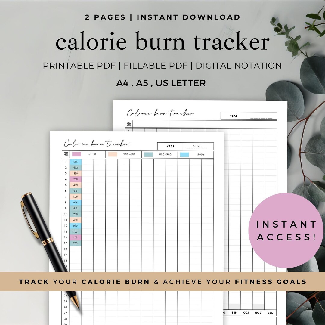 Annual Calorie Burn Tracker, Daily Fitness Tracker & Weight Loss ...