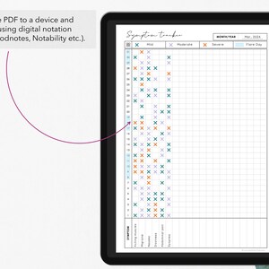 Printable Vertical Health and Symptom Tracker, Chart Daily Symptom ...