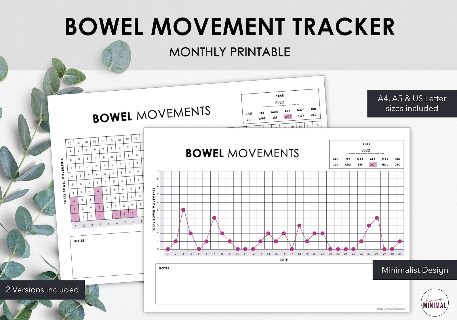 Bowel Movement Trackers Minimalist Design Printable - Etsy