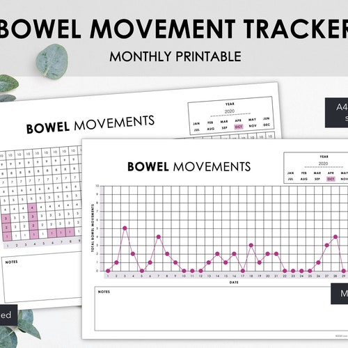 Monthly Bowel Movement Trackers Printable Chronic - Etsy Australia