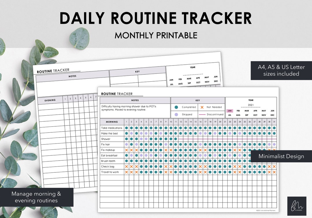 Daily Routine Tracker | Manage Morning & Evening Tasks | Printable ...