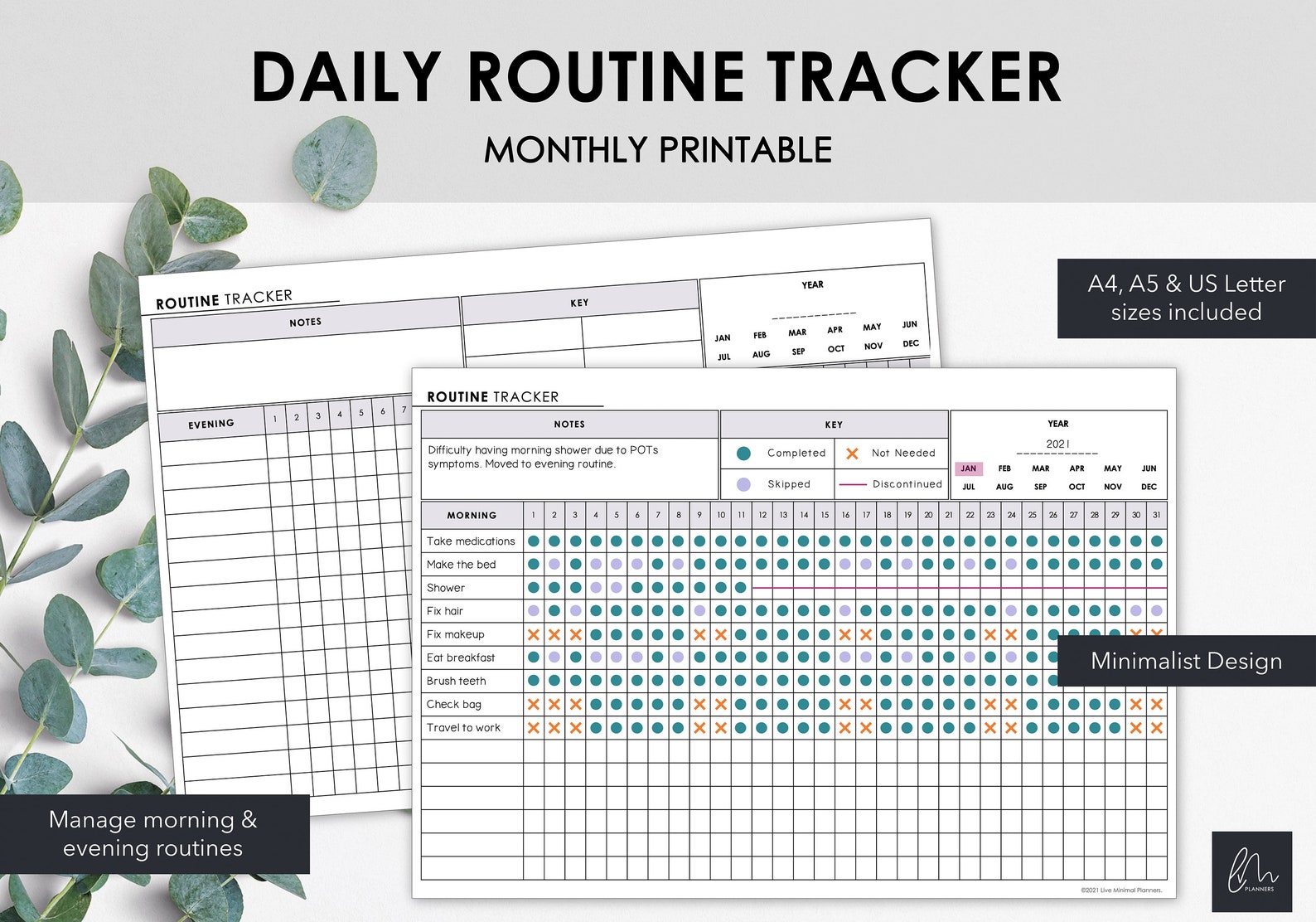 Daily Routine Tracker Manage Morning Evening Tasks Etsy daily-routine-tracker-manage-morning-evening-tasks-etsy